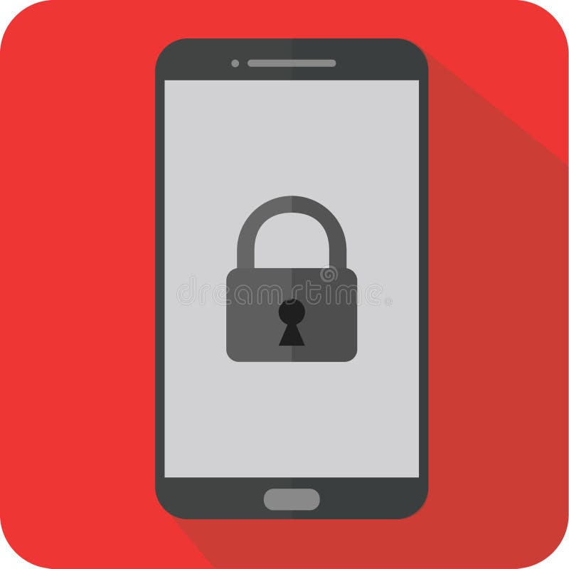 Smartphone Secure Flat Design Vector Stock Vector - Illustration of ...