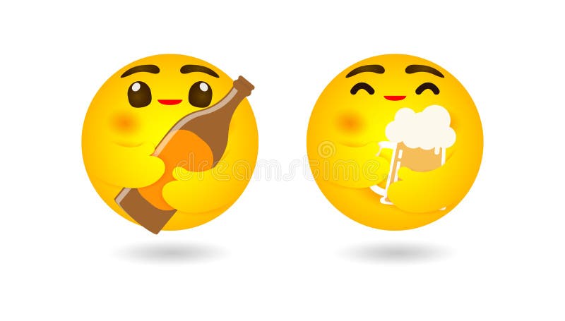 Emoticon with beer stock vector. Illustration of festival - 26505686