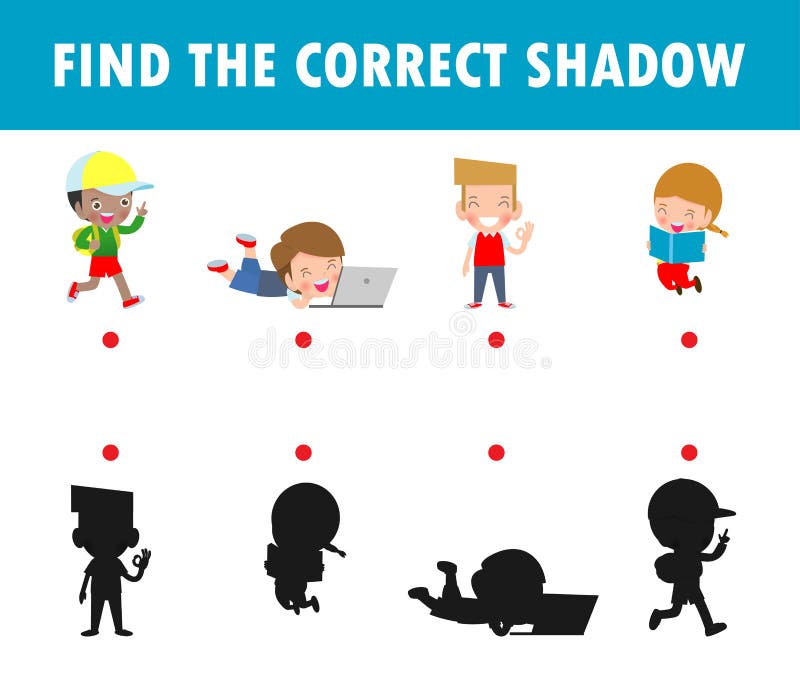 Shadow Matching Game for Kids, Visual Game for Children. Connect the ...