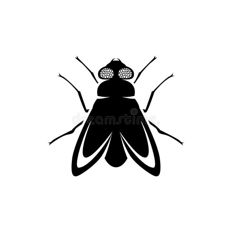 Fly insect silhouette sign stock vector. Illustration of style - 188859159