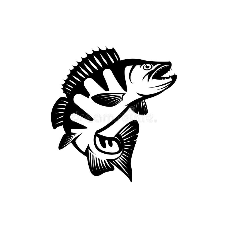 Perch Fish Icon. Fishing Logo Stock Vector - Illustration of drawing ...