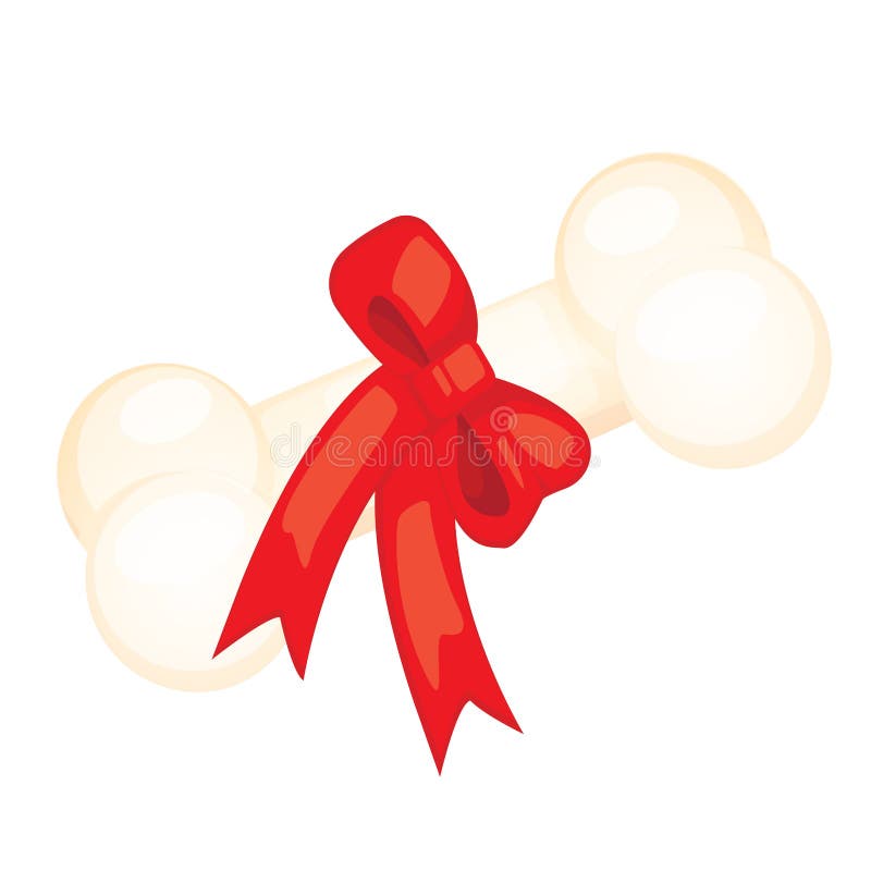 Dog Bone with Ribbon Vector Isolated Illustration Stock Vector ...