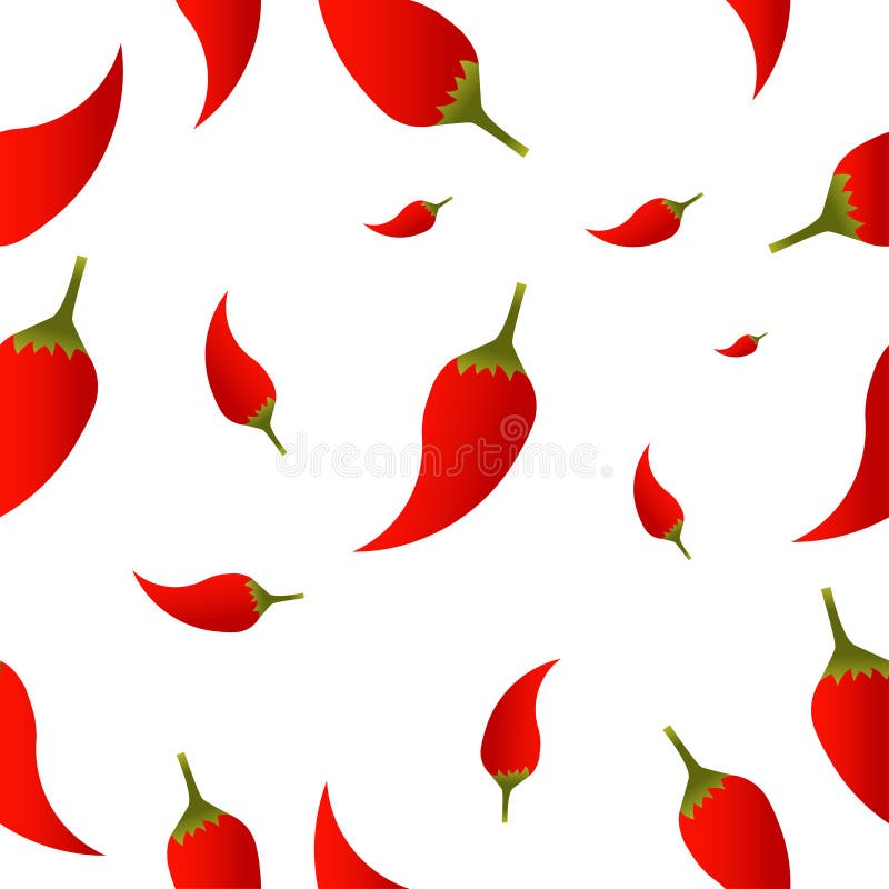 Red Chili or Chilli Pattern - Vector Stock Vector - Illustration of ...