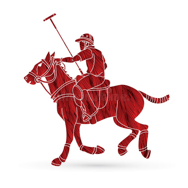 Horse Polo Players Action Sport Cartoon Graphic Vector. Stock Vector ...