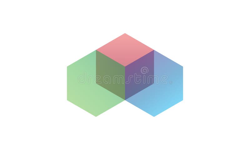 Abstract Geometric Shapes Hexagon Cubes Stock Vector - Illustration of ...