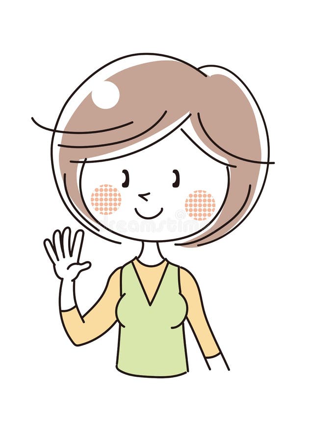 International Sign Language, Number Five Woman Stock Vector ...