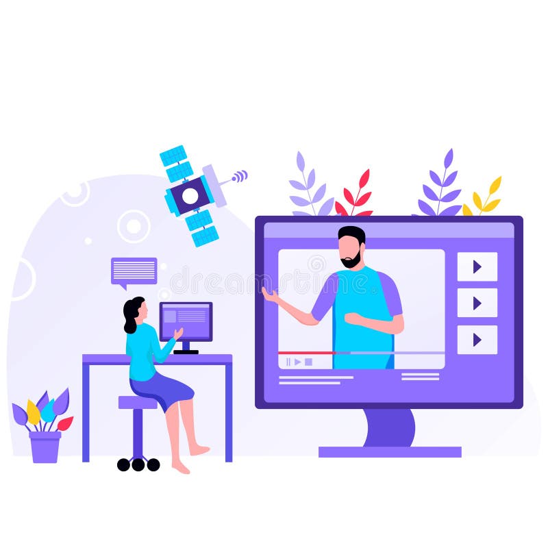 Remote Learning Vector Illustration. Stock Vector - Illustration of ...