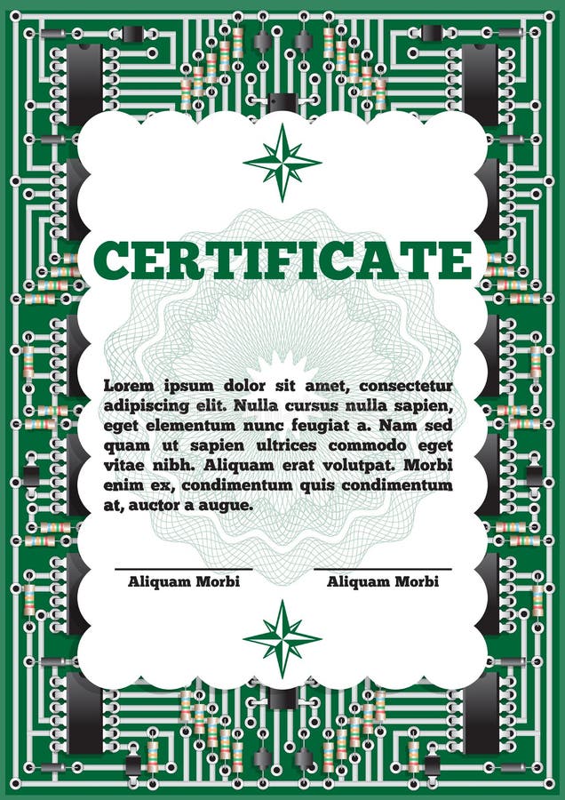 Certificate on the Topic of Electronics. Stock Vector - Illustration of ...