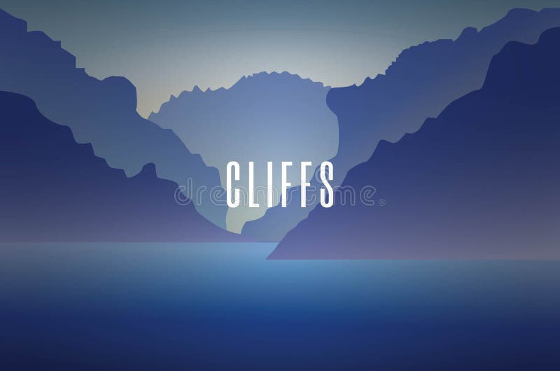 Cliffs Lake Illustrator. for Banner, Web Background and Wallpaper Stock ...