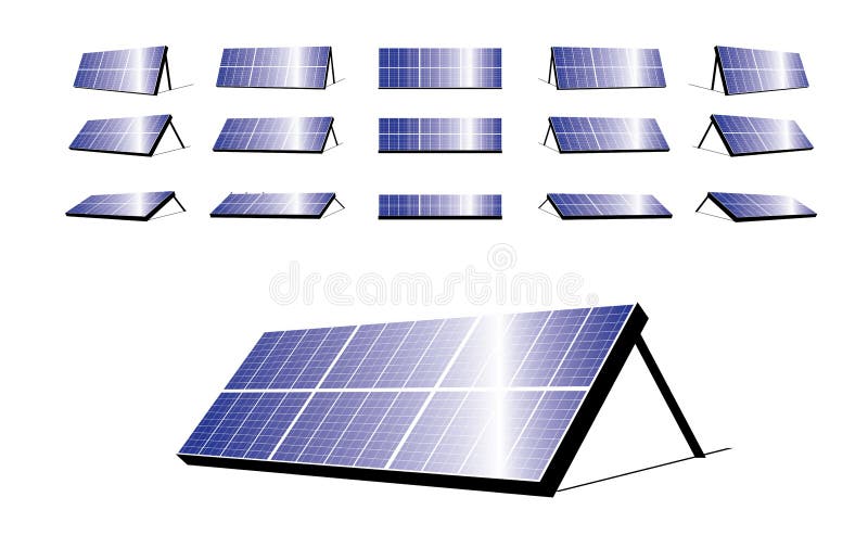 Various Angle Solar Energy Panel Animation Perspective Stock Vector ...