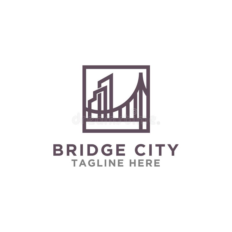 City Bridge Vector Icon Design Template. Stock Vector - Illustration of ...