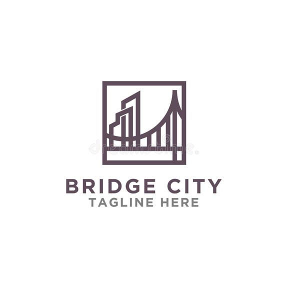 City Bridge Vector Icon Design Template. Stock Vector - Illustration of ...