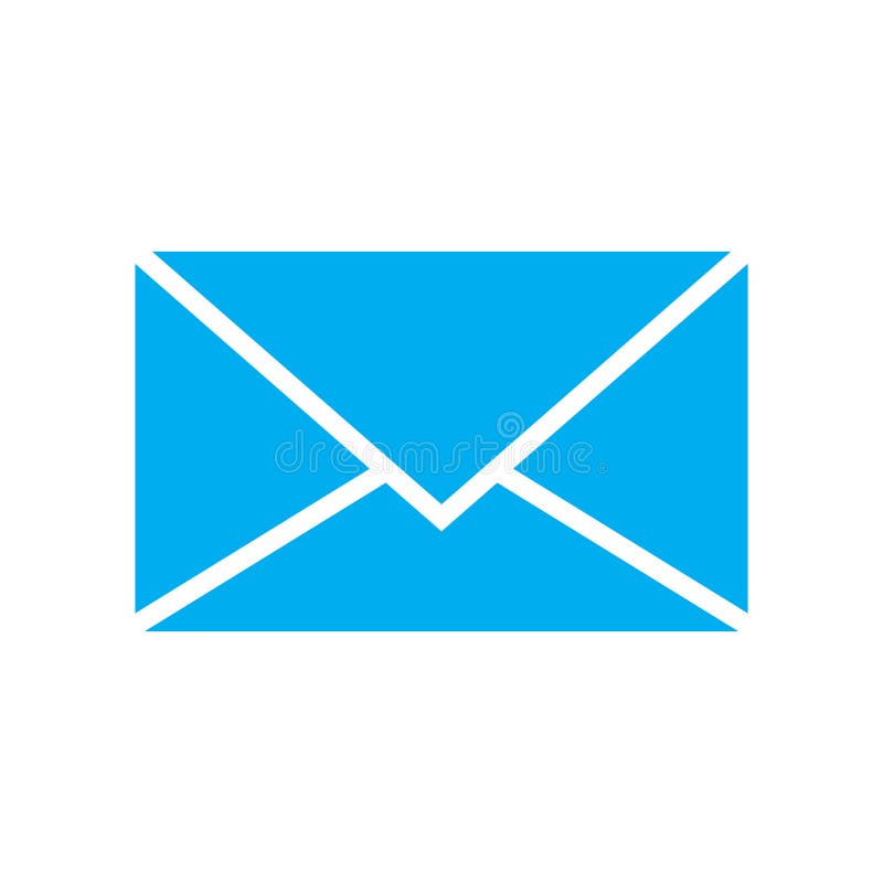 Mail Icon Blue Color Isolated Vector Stock Illustration - Illustration ...