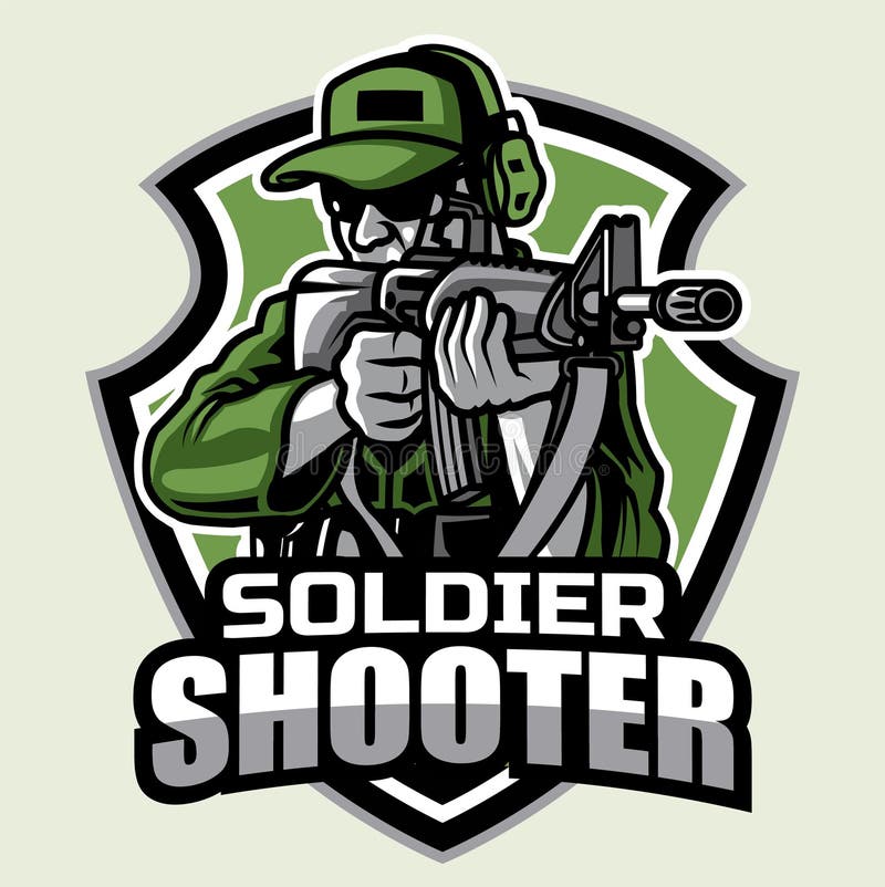 Soldier Shooter Mascot Logo Stock Vector - Illustration of sniper ...