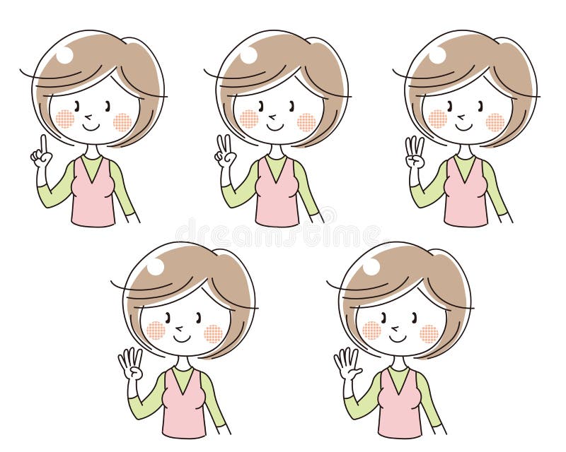 International Sign Language, Number Set Woman Stock Vector ...
