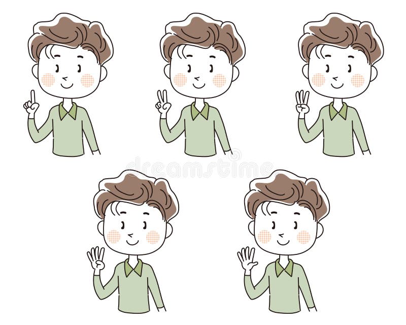 International Sign Language, Number Set Man Stock Vector - Illustration ...