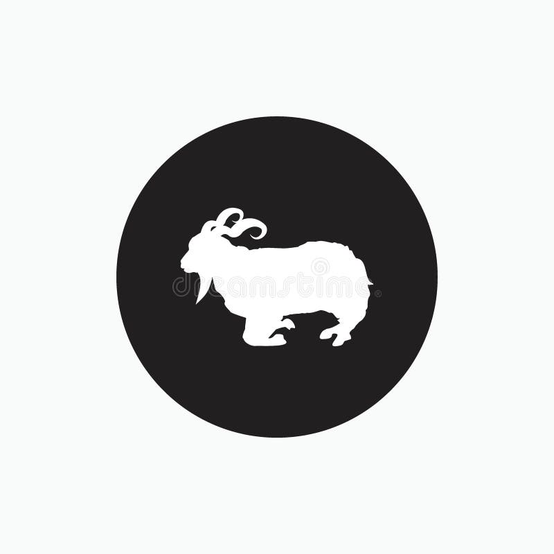 No Angora Goat - Goat, Sheep, Lamb Logo Emblem or Button Icon ...