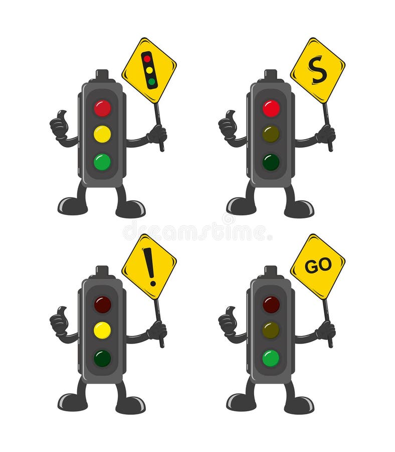 Traffic Light Design Character. Design Illustration Symbol Stock Vector ...