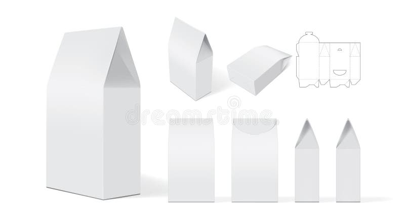 White Paper Packaging Mock Up Vector Stock Vector - Illustration of ...