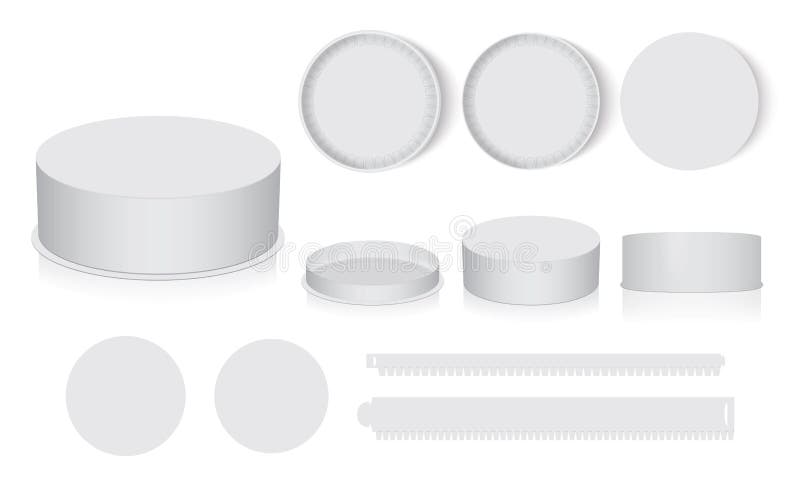 Round Box is Easy To Change Colors Mock Up Stock Vector - Illustration ...