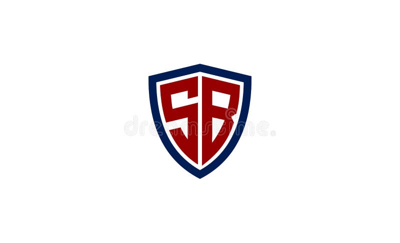 Modern Initial SB with a Shield Stock Vector - Illustration of isolated ...
