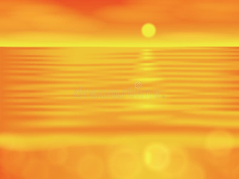 Vector Sunrise on the Sea Summer Landscape Stock Vector - Illustration ...
