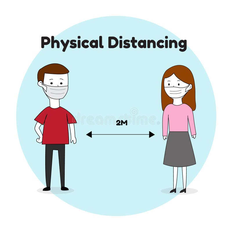 Illustration Vector Graphic of Physical Distancing. Stock Vector ...