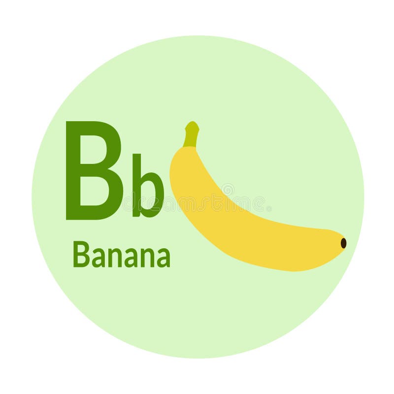 Alphabet Fruit B Banana Illustration Vector for Children Stock Vector ...