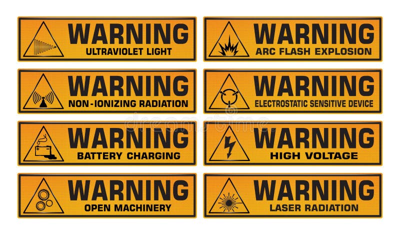 Warning Sign Set.Attracting Attention Security First Sign Stock Vector ...