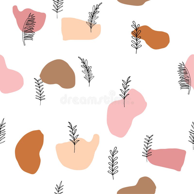 Simple Leaf Shape Repeat Pattern Design Stock Vector - Illustration of ...