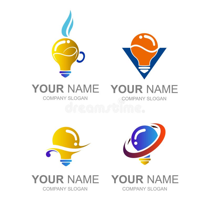 Bulb Logo with Technology Design, Colorful Icons Stock Vector ...