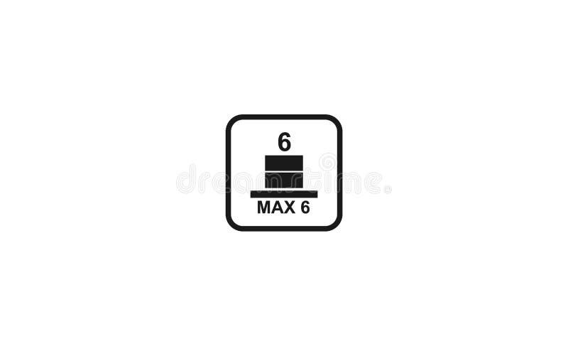 Packaging Symbols Icon on Vector Cardboard Background Maximum Six Stock ...