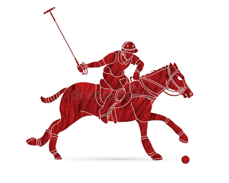 Polo Horse Players Action Sport Cartoon Graphic Vector. Stock Vector ...