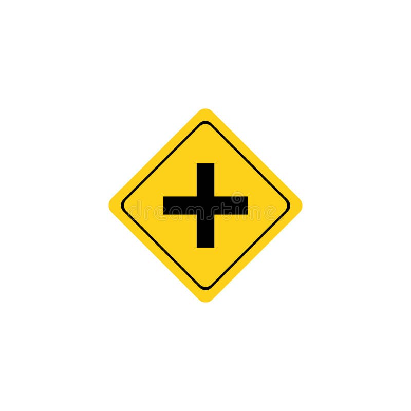 Warning Signs Crossroads on White Background. Stock Vector ...