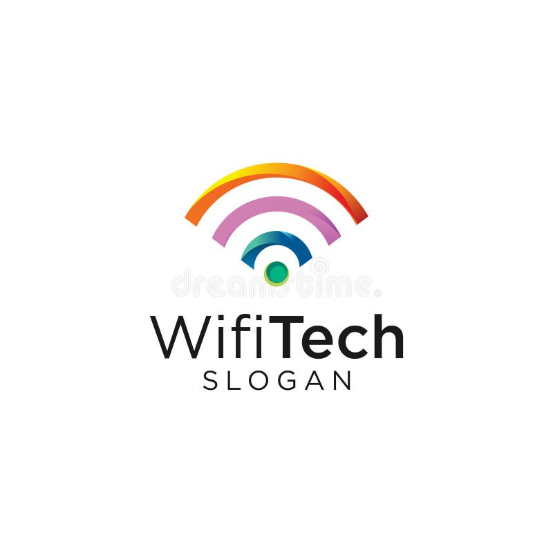 Wifi Tech Logo Colorful Design Vector Stock Template. Wireless Logo ...