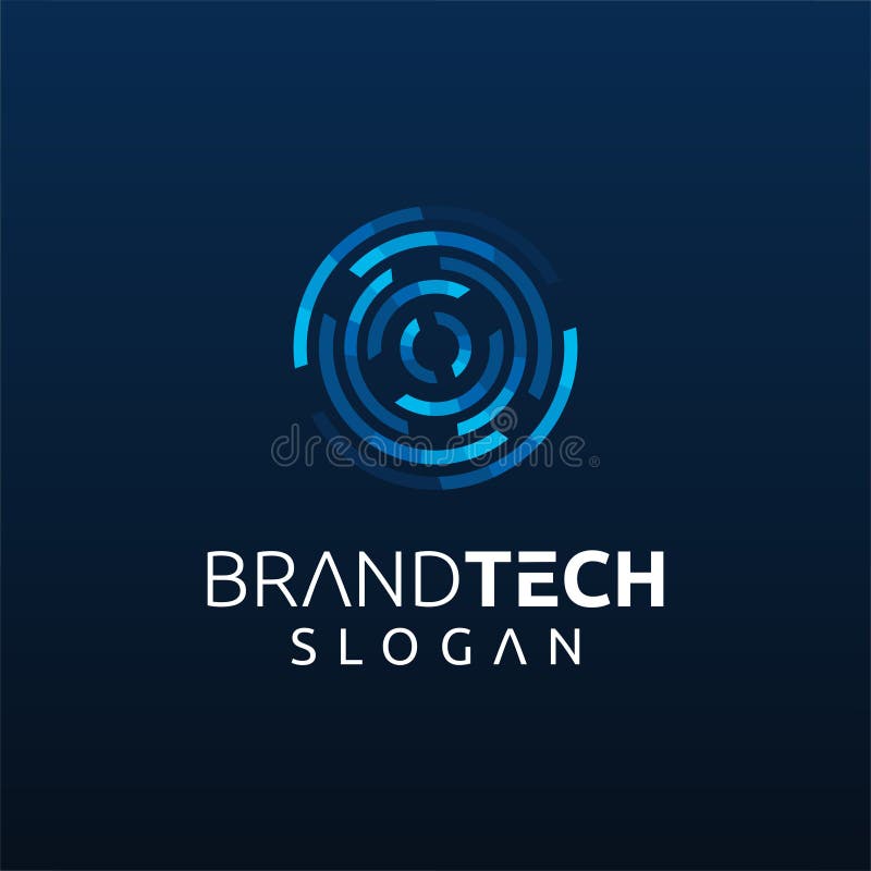 Modern Circle Tech Logo Design Template. Round Tech Digital Technology ...