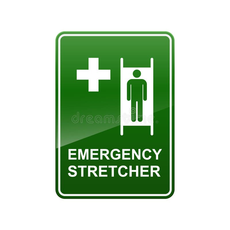 Emergency Stretcher Sign Isolated on White Background Stock Vector ...