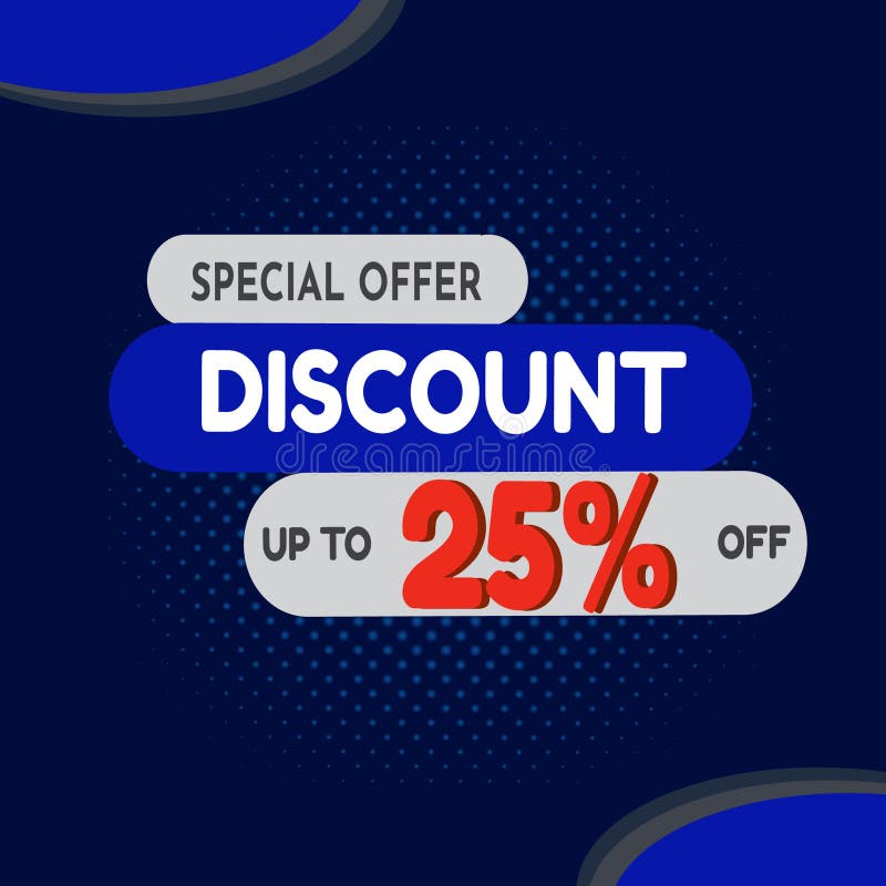 Discount 25 Banner Modern Design Background Vector Stock Vector ...