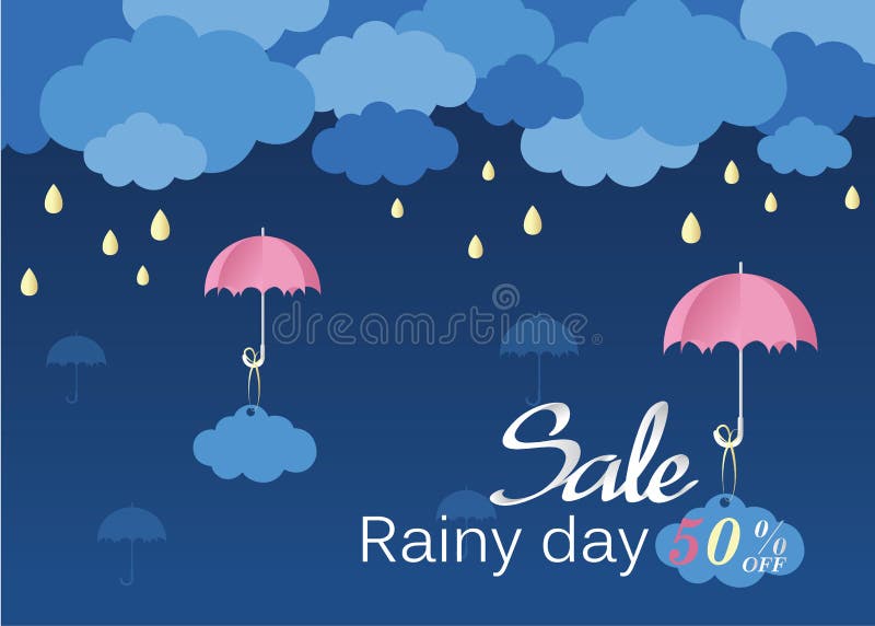 Rainy Banner stock illustration. Illustration of ornate - 26906855