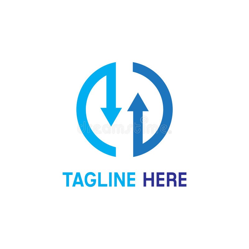 Up and Down Arrow Blue Logo. Circle Arrow Icon Stock Vector ...