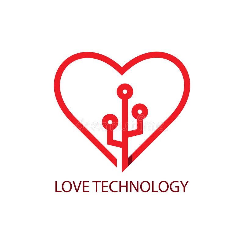 Heart Love - Technology Concept Design. Stock Illustration Stock Vector ...