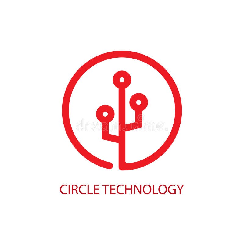 Vector Circle Technology Logo. Brain Icon, Network, Internet, Web Icon ...