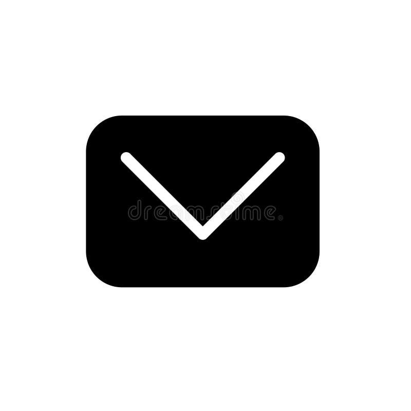 Vector Black Message Icon on White Background. Stock Vector ...