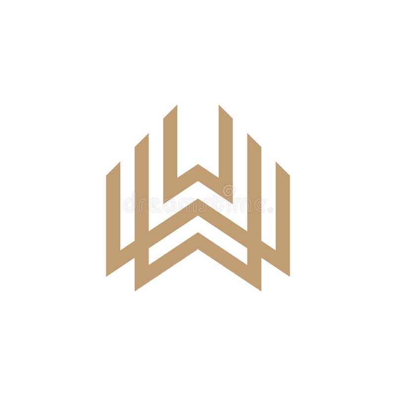 Luxury Monogram W in Gold Color Stock Vector - Illustration of company ...