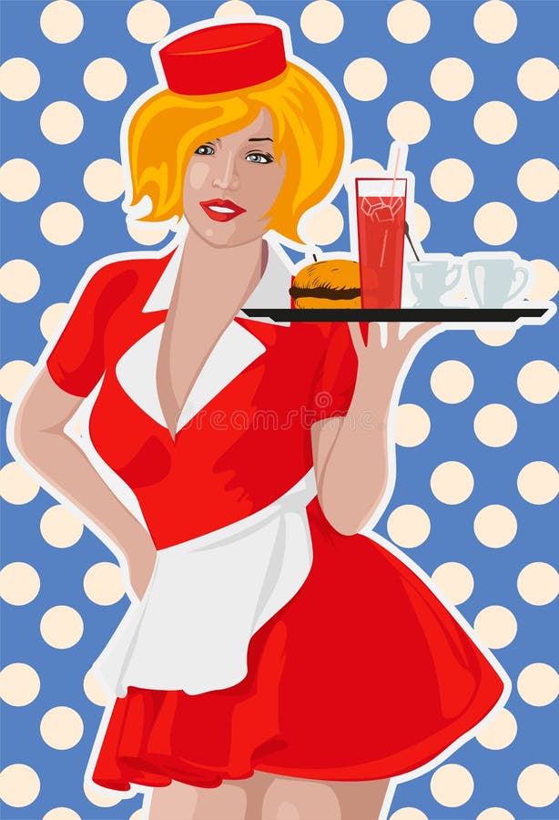People American Diner Restaurant Waitress Stock Illustrations – 60 ...