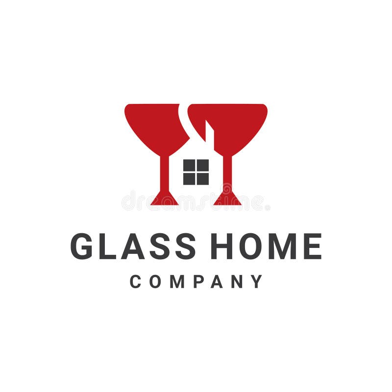GLASS HOME RED stock vector. Illustration of symbol - 190831089