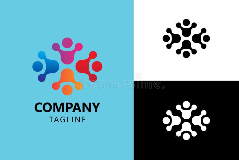 Abstract Community and Technology Logo Design Stock Vector ...