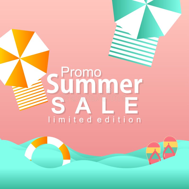 Modern Promo Summer Sale Limited Edition Poster Illustration with Paper ...
