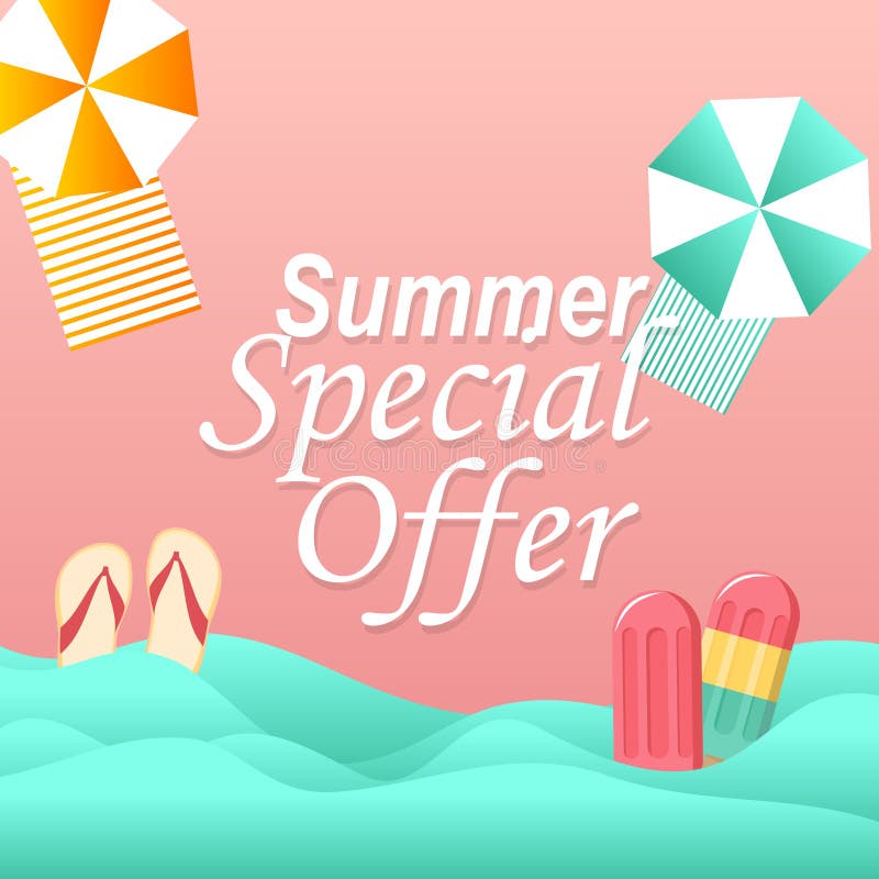 Poster Promotion with Paper Cut Concept Summer Special Offer Stock ...