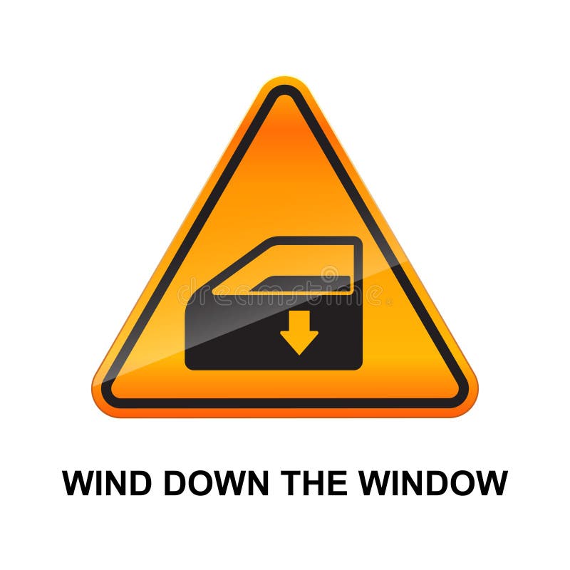 Wind Down the Window Sign Isolated on White Background Stock Vector ...